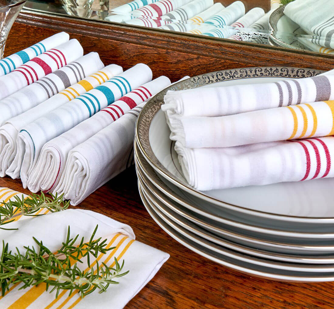 Oxford Stripe Bistro Napkins